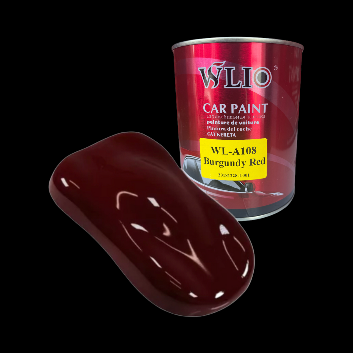Burgundy Red Quart Basecoat Polyester 1:1 Car Auto Body Paint – Mulod